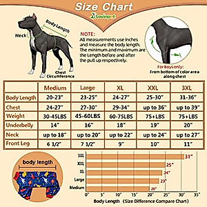 LovinPet Pitbull Large Dog Clothes, Wound Care/Post Surgery Dog Clothes, Lost World Dinosaurs Print, UV Protection, Pet Anxiety Relief, Large Dog Onesies, Pet PJ's/XL