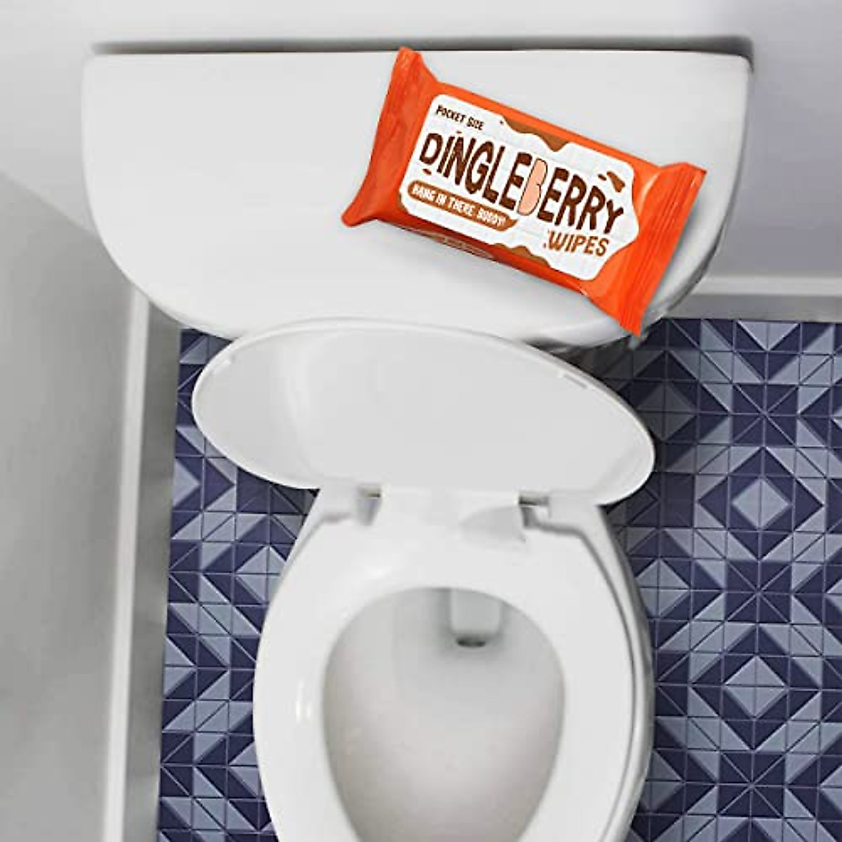 GearsOut Dingleberry Wipes Pocket Size Novelty Moist Towelettes for Teen Boys Mens Stocking Stuffers Funny Poop Humor Gifts Present Unscented, Orange, 15 Count (Pack of 1)