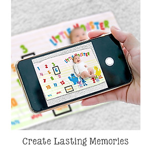 LOGOVISION Sesame Street Baby Milestone Blanket, 36"x58" Little Monster on The Street, Unisex for Baby Boy and Girl