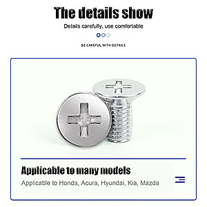 jeseny 4 PCS Stainless Steel Brake Disc Rotor Screws for Front and Rear, Cross Flat Head Screw Set is Best Replacement for Honda, Acura, Hyundai, Kia, adapt to automatic assembly