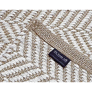The Home Talk Jute Hemp Cotton Chevron Area Rug | Handcrafted Traditional Rugs | Braided Carpet | Natural Shag Rugs for Entryway Bedroom, Home Décor, Dining Room | Eco-Friendly | 2’ x 3 Store