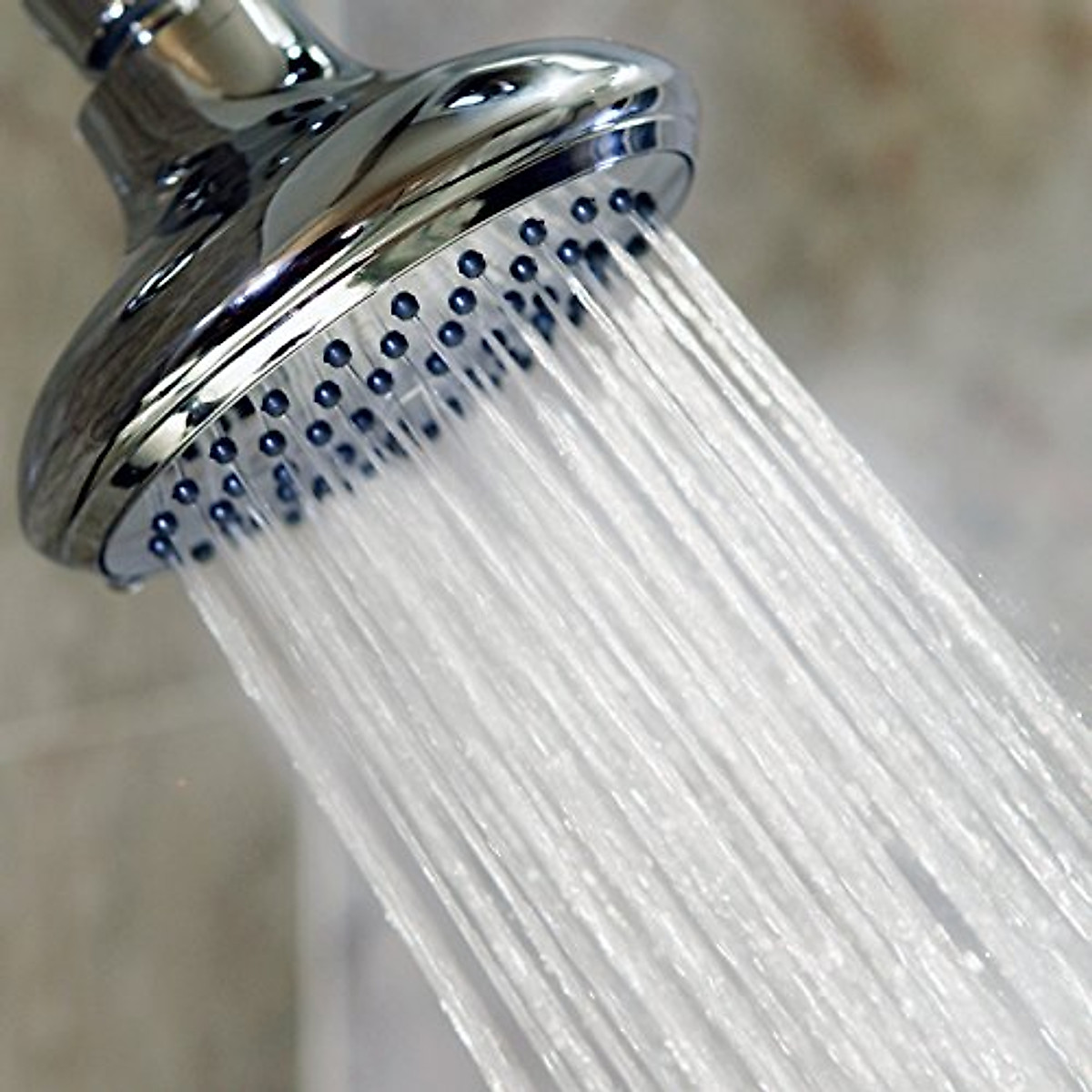 Duchas High Flow Shower Head - The 4 Inch Wall Mount Bathroom Showerhead Nozzle For Low Water Pressure Showers, 2.5 GPM - Chrome