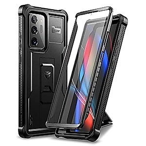 Dexnor for Samsung Galaxy Note 20 Ultra 5G Case, [Built in Screen Protector and Kickstand] Heavy Duty Military Grade Protection Shockproof Protective Cover for Samsung Galaxy Note 20 Ultra Black