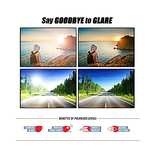 ZHILE Wrap Polarized Sunglasses Rectangular Metal Frame Classic Style Large Size (Silver, Grey)