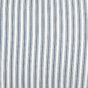 VHC Brands Sawyer Mill Ticking Striped Cotton Farmhouse Pillow 22x14 Filled Bedding Accessory, 14x22, Blue Denim