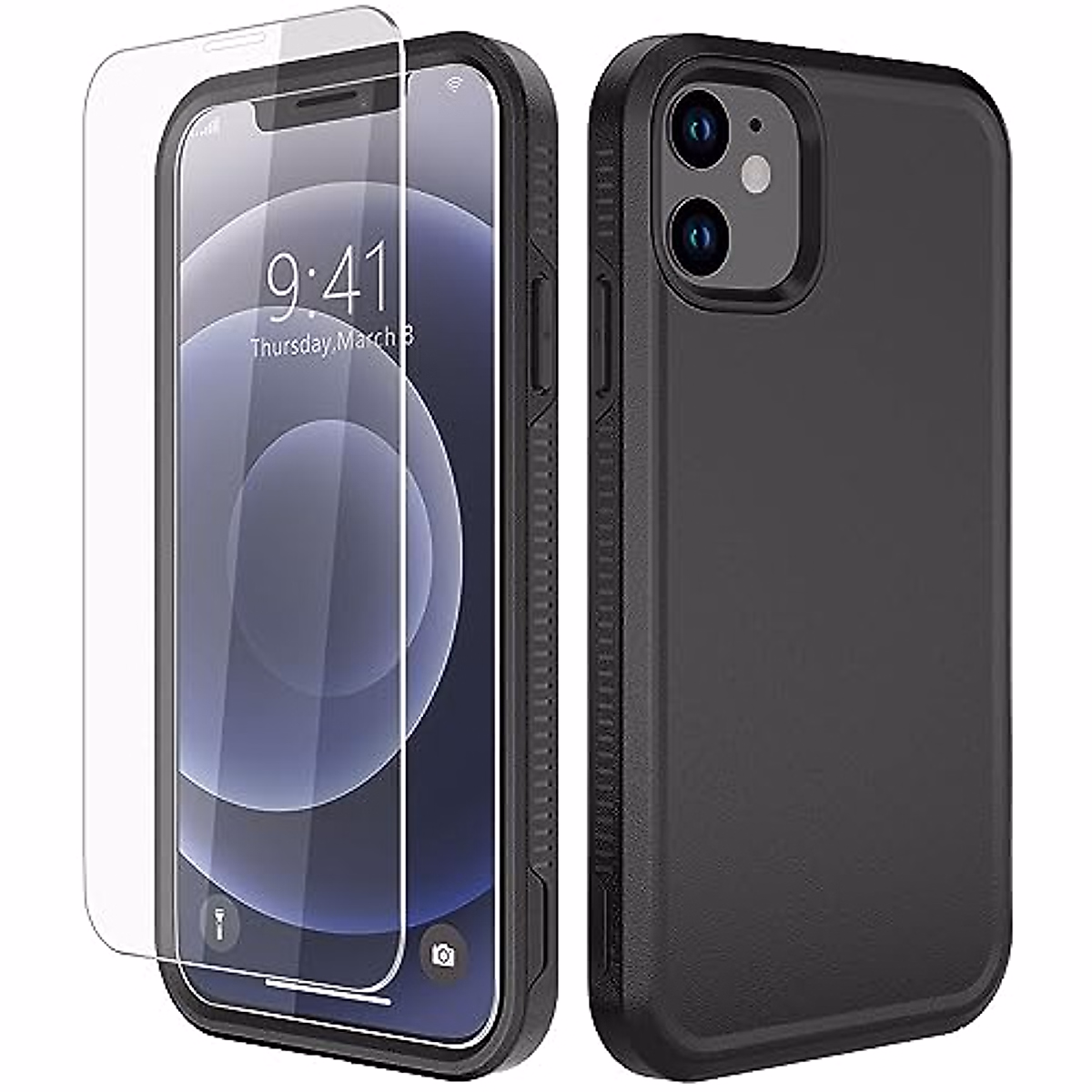 Diverbox for iPhone 12 case [Shockproof] [Dropproof] [Tempered Glass Screen Protector ] Heavy Duty Protection Phone Case Cover for Apple iPhone 12