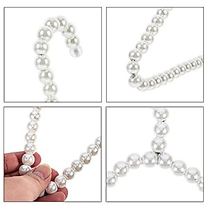 POPETPOP Pearl Cloth Hanger 2pcs Pearl Beads Metal Clothes Hangers Mini Pearl Hangers Baby Clothes Rack for Dogs Cats Kids