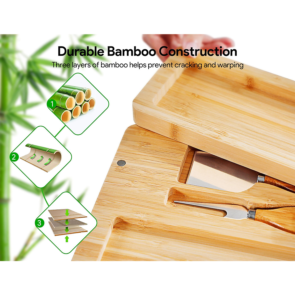 Charcuterie Boards, Thereye Cheese Board with Knife Set, Bamboo Charcuterie Board Set, Gifts for Women, Wedding Gifts, House Warming Gifts, Bridal Shower Gift