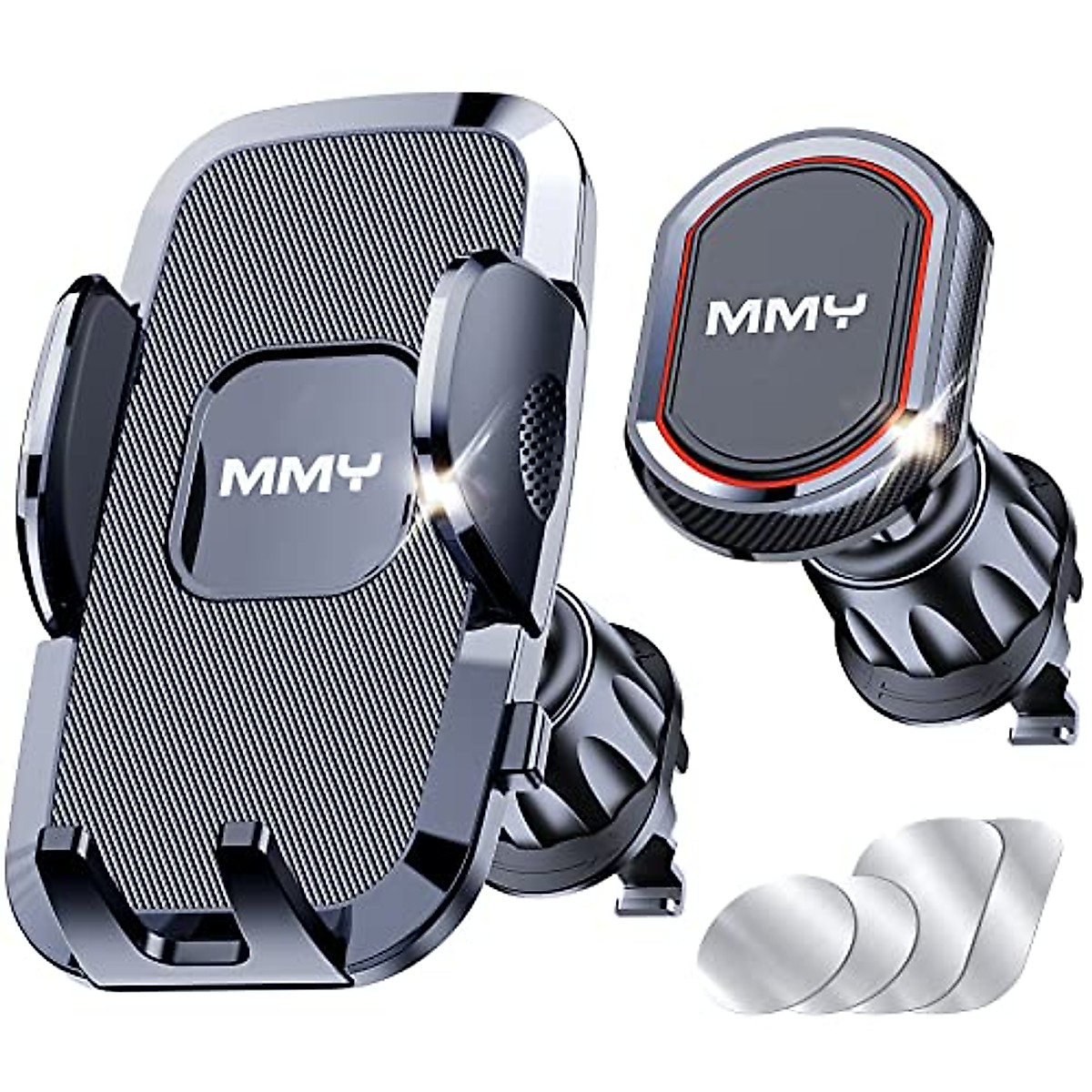 MMY [4 in 1 Phone Mount for Car,Car Phone Holder Mount + [Strong Magnets] Magnetic Phone Holder for Car, [Super Stable & Easy] Upgraded Car Vent Phone Mount Compatible with All Smartphones