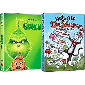 The Grinch Animated Double Feature: How the Grinch Stole Christmas [1966, Boris Karloff] / The Grinch [2018, Benedict Cumberbatch] Plus Dr. Seuss the Lorax, Cat in the Hat, Horton Hears a Who, Green