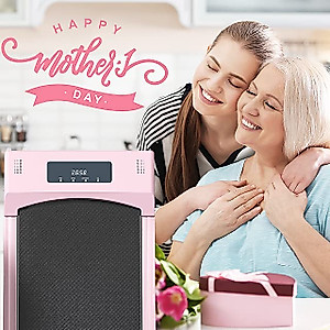 Walking Pad Treadmill, 2.5HP Under Desk Treadmill Portable, Desk Treadmill for Office Under Desk, Walking Treadmill Electric Quiet for Home/Apartment/Flat with Remote Control and LED Dispaly Pink