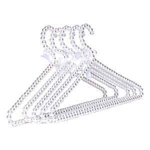Concepts Premium 5-pack heavy duty pearl With White Ribbon Trim Hangers- For Wedding and Engagement Gowns - Slim Design Also Can Be Used For Suits Shirts