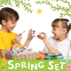 Jerify 12 Pcs 2 Inch White Blank Rubber Ducks Creative Rubber Ducks with Pens of 12 Colors for Pool Bathtub Float Cute Ducks DIY Ducks Birthday Gifts Baby Party Favors Accessories for Kids