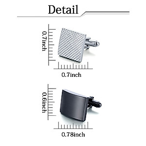 Ofeiyaa 6 Pairs Cufflinks Classic Striped Square Rectangle Cufflinks Set for Men