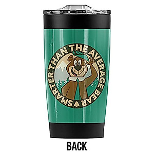 Logovision Yogi Bear Smarter Than Average Stainless Steel Tumbler 20 oz Coffee Travel Mug/Cup, Vacuum Insulated & Double Wall with Leakproof Sliding Lid | Great for Hot Drinks and Cold Beverages