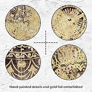 Creoate Abstract Wall Art, 2 Pieces Hand Painted Mandala Flowers Painting Canvas Print Wall Art Framed Artwork Set for Living Room Wall Decor, 16x24 Inchx 2pcs