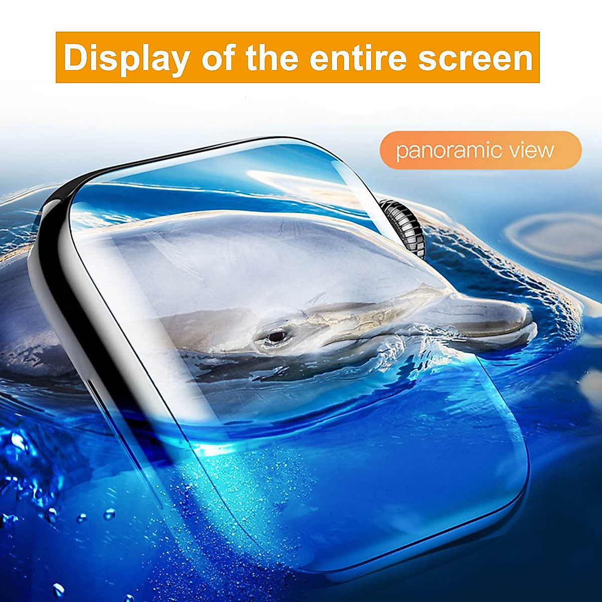 ZPIAR 2 Pack Apple Watch Series 8/7 45mm 41mm Tempered Glass Screen Protector,(New Version) Full Screen Coverage Bubble Free Anti-Scratch Waterproof Ultra HD Film for iWatch 8/7 (45mm Transparent)