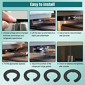 DA99-04158A Refrigerator Door Hinge Shims Height Adjustment for Samsung Refrigerator 3282540, PS6448337, AP5668209, DA99-04158A,DA60-00314C Replacement Parts(4 Pcs)