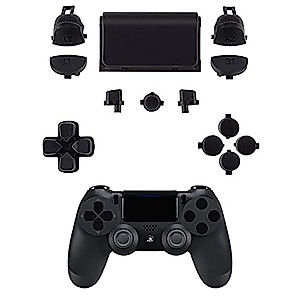 MMOBIEL Full Button Replacement Kit Compatible with Playstation 4 PS4, PS4 Slim, PS4 Pro Dualshock 4 Controller Incl. Screwdriver and Opening Plectrum Matte Black