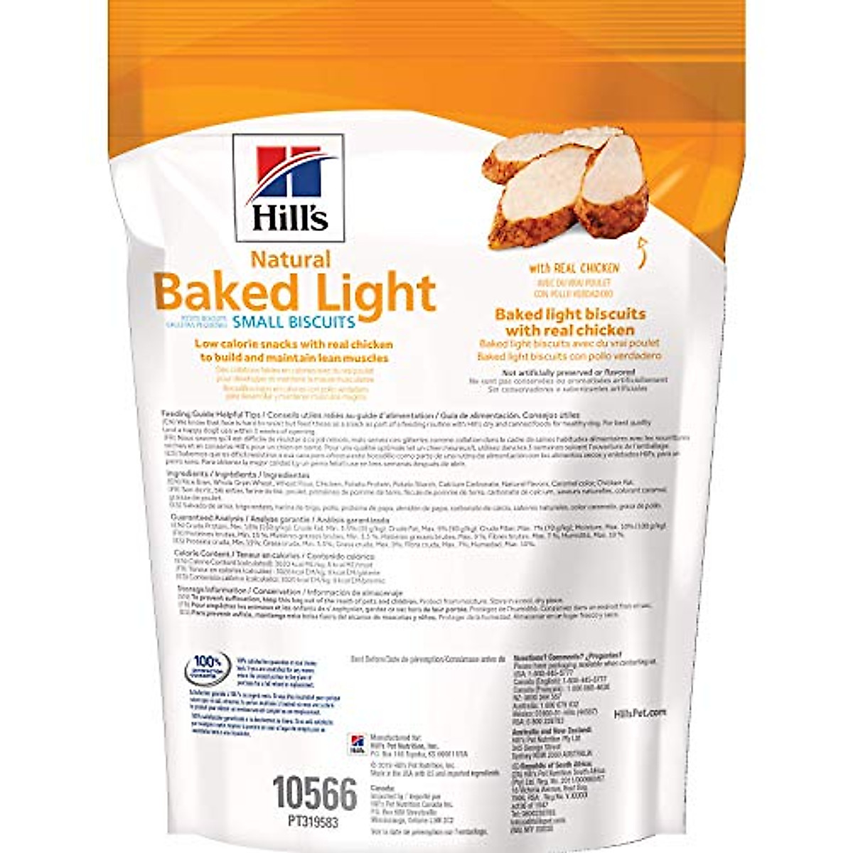 Hill's Natural Baked Light Dog Biscuits with Real Chicken for Small Dogs, Healthy Dog Snacks, 8 oz. Bag