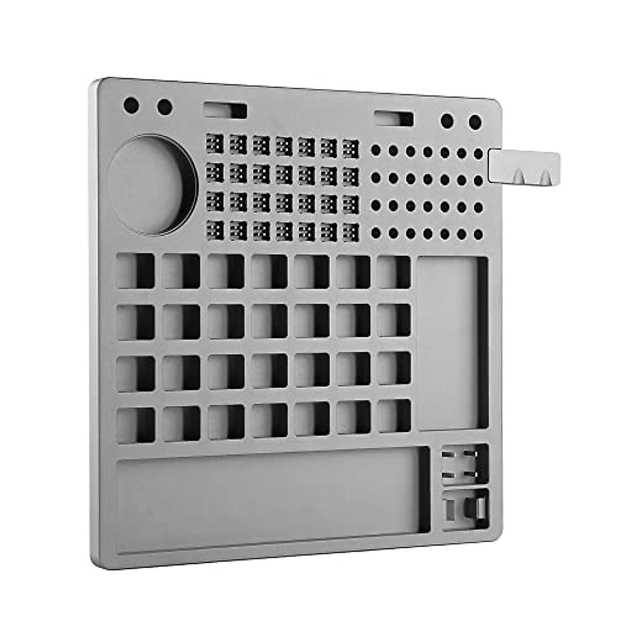 KiiBoom 28 Switches CNC Aluminum Lube Station Switch Opener for Custom Mechanical Keyboard (Grey)