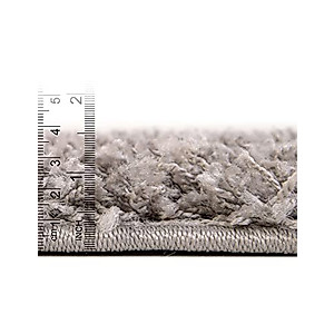 Rugs.com - Über Cozy Solid Shag Collection Rug – 8' x 11' Cloud Gray Shag Rug Perfect for Living Rooms, Large Dining Rooms, Open Floorplans