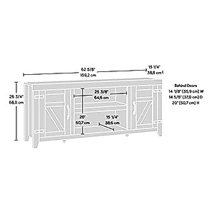 Sauder Misc Entertainment Credenza, L: 15.28" x W: 62.68" x H: 26.77", Sindoori Mango Finish