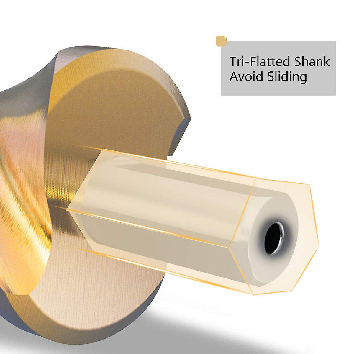 Titanium Step Drill Bit, Zhushan Titanium High Speed Steel Drill Cone Bits,Double Cutting Bladesfor Sheet Metal Hole Drilling Cutting1/4 to 1-3/8 Inches Total 10 Step Sizes