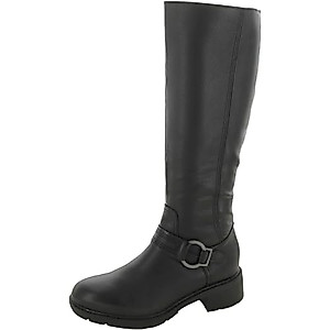 Clarks Women's Hearth Rae Knee High Boot, Black Leather, 8