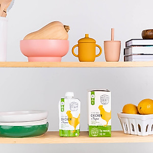 Serenity Kids 6+ Months Baby Food Pouches Puree Made With Ethically Sourced Meats & Organic Veggies | 3.5 Ounce BPA-Free Pouch | Free Range Chicken & Thyme, Parsnip, Beet | 1 Count