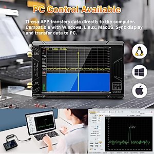AURSINC TinySA Ultra+ ZS406 Spectrum Analyzer with 50W Attenuator, 2025 4inch 100kHz-5.4GHz V0.4.6 Portable Frequency Analyzer with 32Gb Card,2in1 Signal Generator 100kHz to 900MHz MF/HF/VHF UHF Input