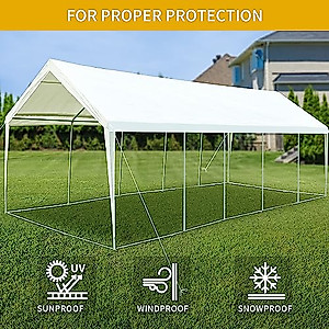 DWVO 16x32 ft Outdoor Heavy Duty Party Tent Wedding Event Shelters Upgraded Galvanized Canopy with Large White Roof, Removable Sidewalls & Storage Bags
