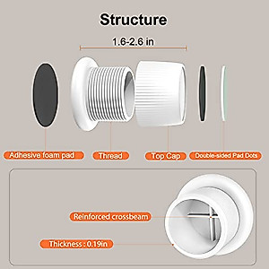 xuenair Adjustable Furniture Bed Risers, 1.6-2.6 inch Bed Risers White, Durable Plastic and Anti Slip Couch Risers 2 inch for Sofa Bed Table and Chair Lifts(White - 4 pcs)