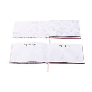 Wedding Guest Book & Pen, White Elegant Hardcover Guest Sign in Book, Luxury Memory Book Sturdy Photo Scrapbook Guest Book, Rose Gold Gilded Edge Hardbound Wedding Guest Book, 100 Pages
