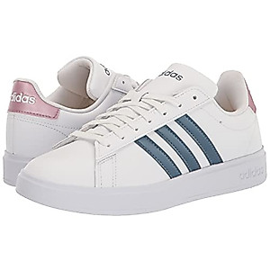 adidas Women's Grand Court 2.0 Tennis Shoe, White/Wonder Steel/Magic Mauve, 7.5