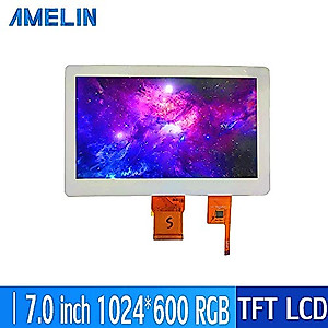 SANZAMELIN 7 inch TFT LCD Screen 1024x600 Resolution IPS Full Viewing Angle RGB Interface Rounded Touch capacitive Screen