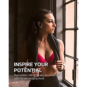 AIHOOR Wireless Earbuds with Earhooks for Sport, iOS & Android Phone, IPX5 Waterproof Bluetooth 5.0 Headphones with Extra Bass, 36hr Playtime Earphone with Charging Case for Running Gym Yoga Workout