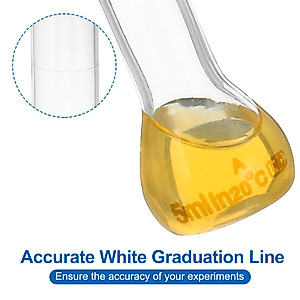 PATIKIL 5ml Volumetric Flask, 10Pcs 3.3 Borosilicate Glass Graduated Volumetric Measuring Flask with Glass Stopper Tolerance 0.22ml for Lab Experiment, Clear