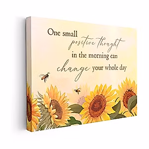 Cilipuloy Sunflower Canvas Wall Art for Bathroom Decoration, Office, Kitchen, Bedroom, Farmhouse, Apartment and Home Decor Accessories. Inspirational Wall Art, Inspirational Poster Quotes Wall Decor, Aesthetic Sunflower Gifts for Women Sunflower Decoratio
