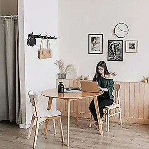 Potaosey 2-Pack Black Wall Coat Rack, Wall Mounted Coat Rack with 6 Hook,Modern Style Coat Rack Wall Mounted,Metal Coat Hooks Rail for Coat Hat Key Bathroom Bedroom Hotel Entryway