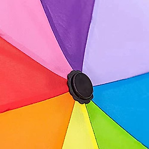 YAMHOHO Three Folding Flat Edge Rainbow Bumper Cloth Umbrella Sunshade Sun Umbrella Ladies Umbrella Gift Umbrella Windproof Travel Umbrella Foldable Folding Small Compact Umbrella