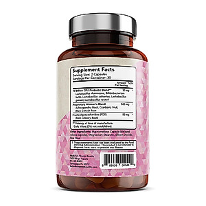 Vitamin Bounty Women's Pro-Daily Probiotic - 10 Billion CFUs, and 5 Strains, Help Vaginal & Digestive Health, Vaginal Probiotic & Prebiotic & pH Balance, Cranberry, Gluten-Free - 60 Capsules