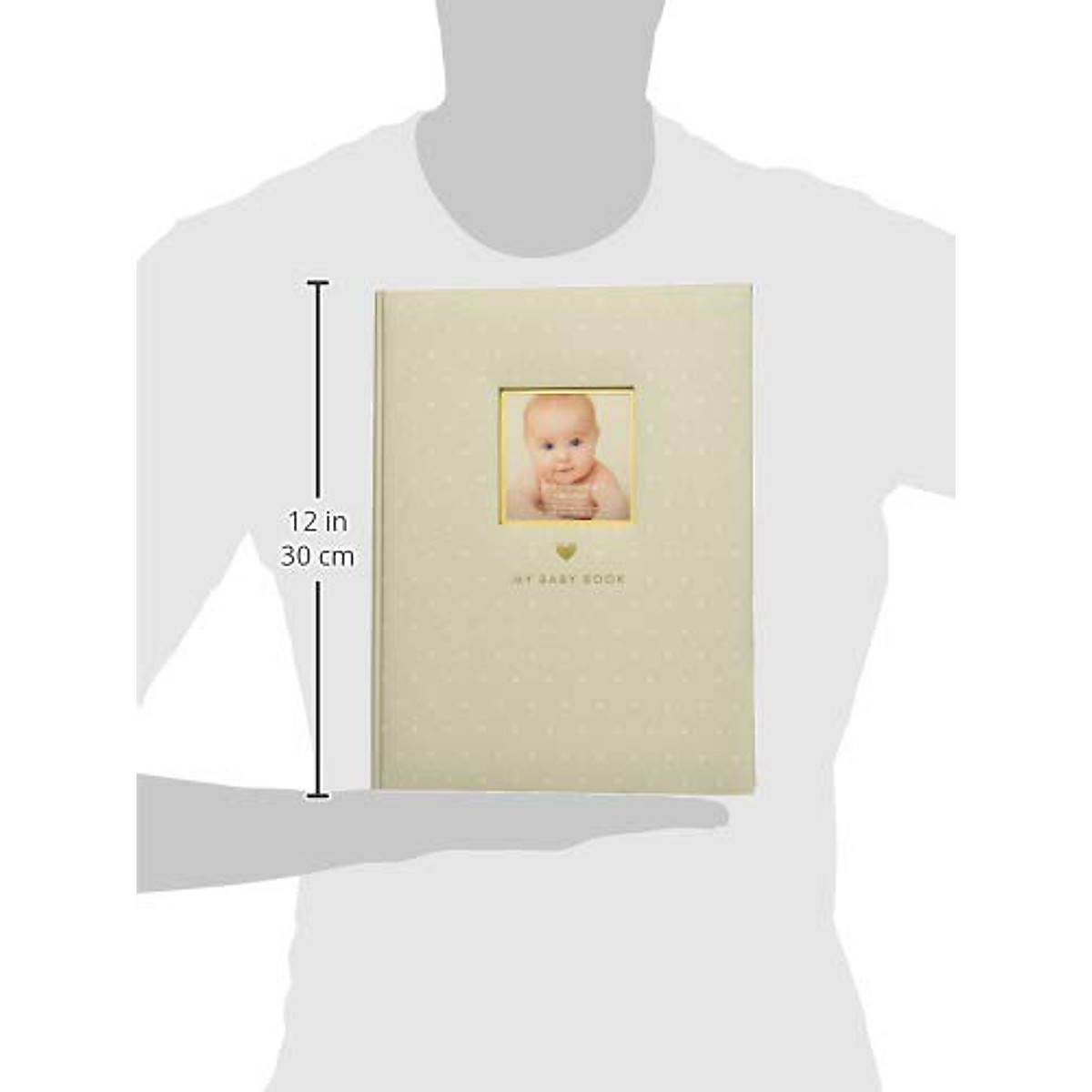 Little Blossoms Baby Keepsake Book, Baby Photo Album, Baby Memory Book, Gender-Neutral Gray Polka Dot