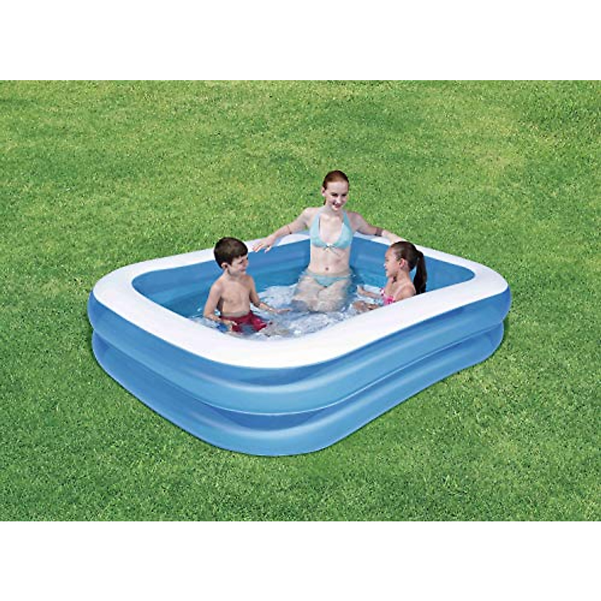 Bestway - Deluxe Rectangular Blue Inflatable Pool, 211 x 132 x 46 cm