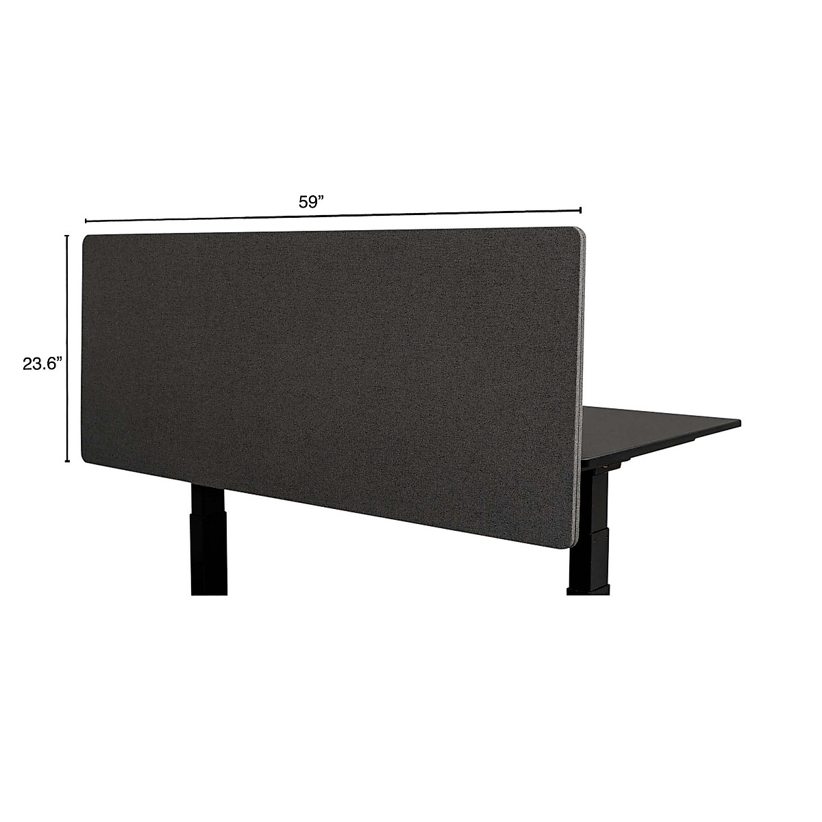 Stand Up Desk Store ReFocus Clamp-on Acoustic Desk Divider Privacy Panel That Reduces Noise and Visual Distractions (Ash Gray, 59" x 23.6")