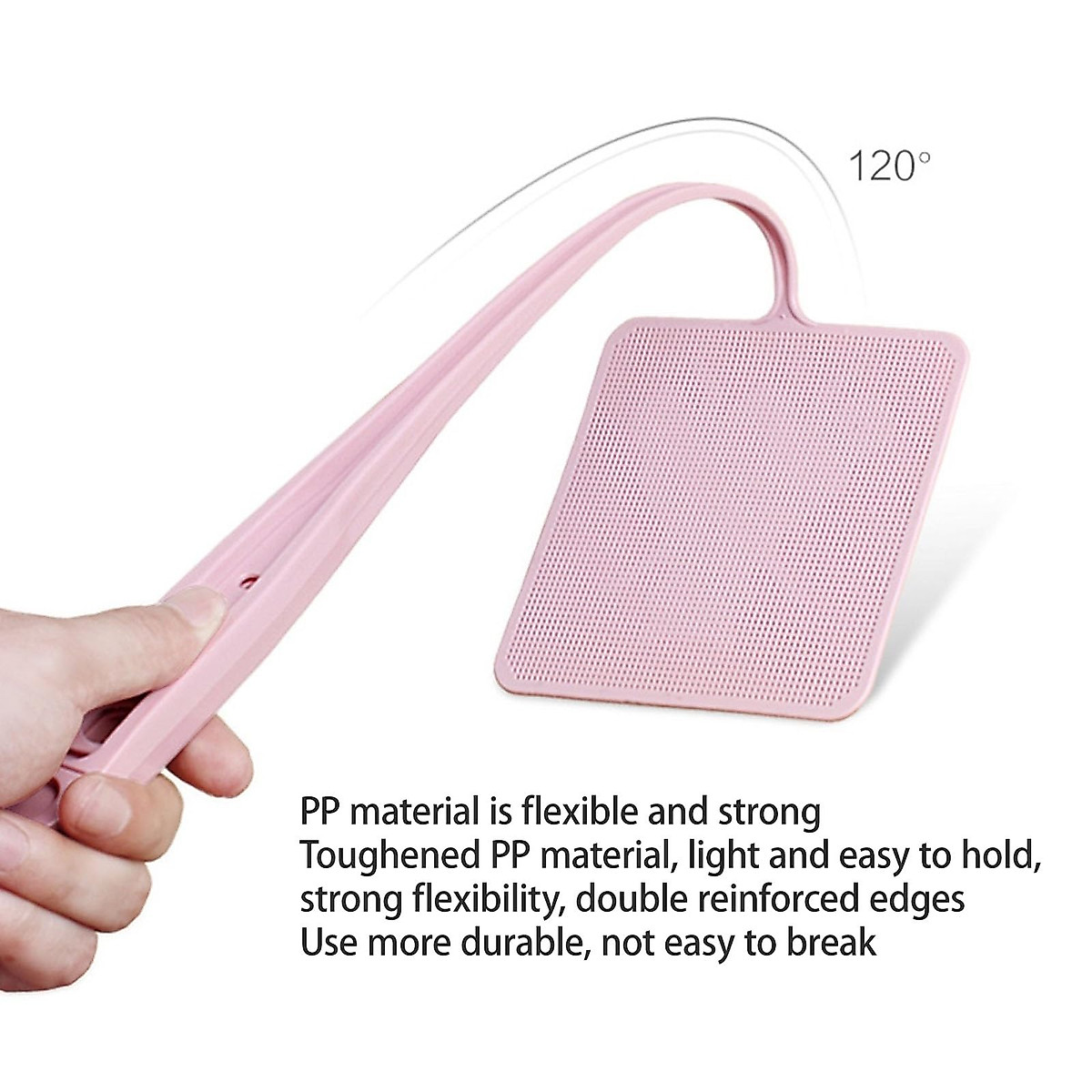 BAMFY 5 Pcs Fly Swatter Manual for Indoor, Outdoor Long Handle Fly Swatters with Tweezers for Flies, Bees, Mosquitoes, Wasps, Insects, Garden Supplies