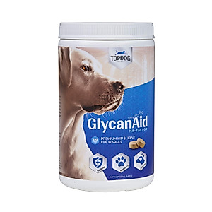 TopDog Health GlycanAid HA Advanced Joint Nutrition for Dogs (150 Chewable Tablets) Made in USA with USA Ingredients: Glucosamine HCL, Chondroitin, Hyaluronic Acid, MSM
