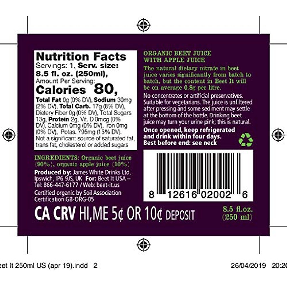 BEET IT Organic Beet Juice, 8.5oz (12 Pack) | Non GMO, 100% Natural Organic juice- Gluten Free, No Added Sugar, Not from Concentrate | Nutrient Packed Vegetable Juice