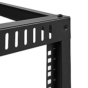 NavePoint 12U Wall Mount Server Rack with Hinged Back, 4-Post 24” Deep, Rear Swing Frame 12U Network Rack Wall Mount for 19 Inch Equipment AV IT Easy Cable Management, Black