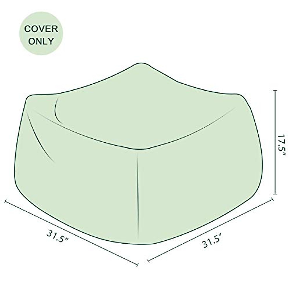 CHUN YI Spandex Bean Bag Chair Cover(No Filler), Stuffable Beanbags for Organizing Children Plush Toys or Memory Foam and Others Extra Large Seat Coat with Zipper(Large 31.5"x31.5"x17.5",Teal)